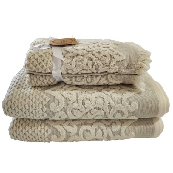 Common Thread | Bath | Common Thread 4pc Plush Damask Cotton Towel Set ...
